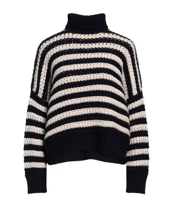 Brunello Cucinelli Striped Turtleneck Knit Sweater