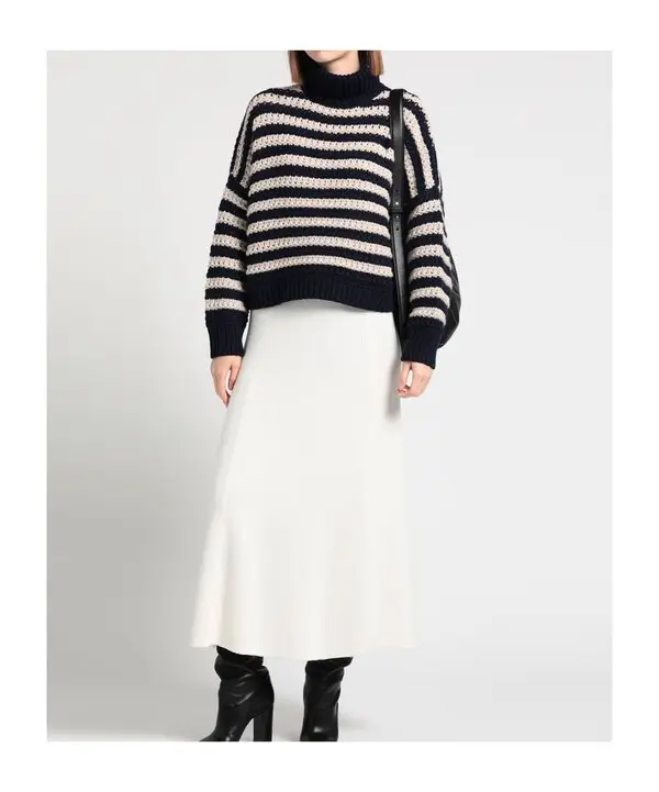 Brunello Cucinelli Striped Turtleneck Knit Sweater