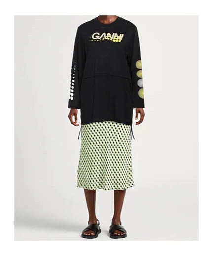 GANNI Printed Long-sleeve T-shirt