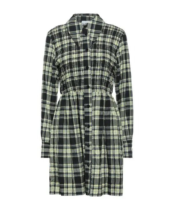GANNI Long Sleeve Pleated Dress