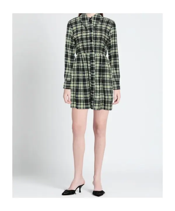 GANNI Long Sleeve Pleated Dress