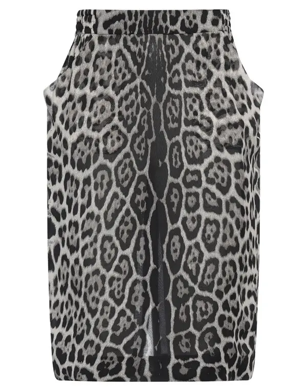 Saint Laurent Animal Print Pencil Skirt