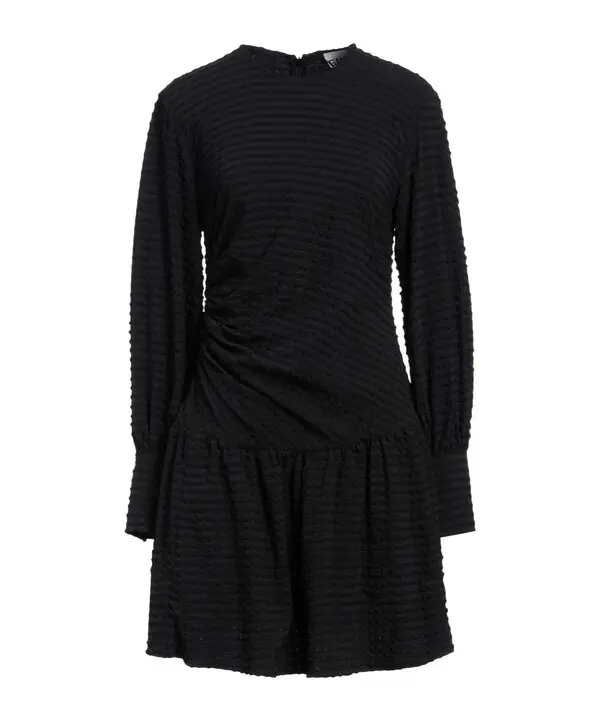 GANNI Long Sleeve Crew Neck Dress