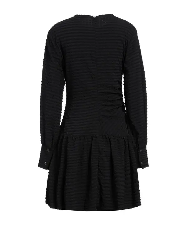 GANNI Long Sleeve Crew Neck Dress