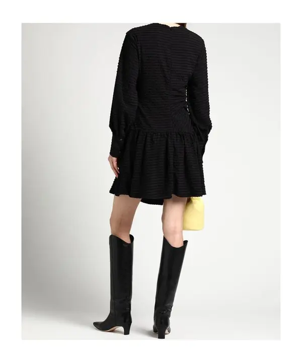 GANNI Long Sleeve Crew Neck Dress