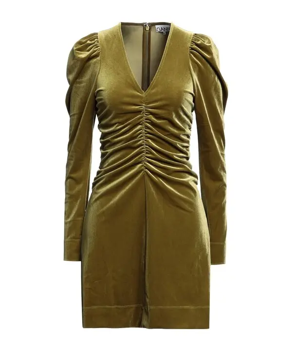 GANNI Plain Colour Short Dresses