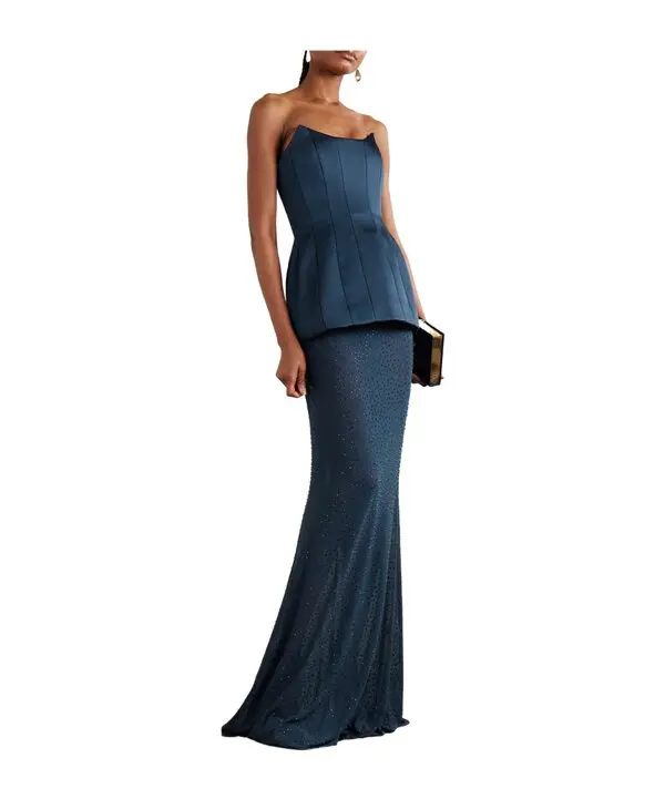 Rebecca Vallance Elivera Paneled Strapless Satin Top