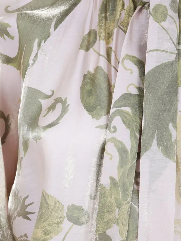 La DoubleJ Floral-print Tie-neck Blouse
