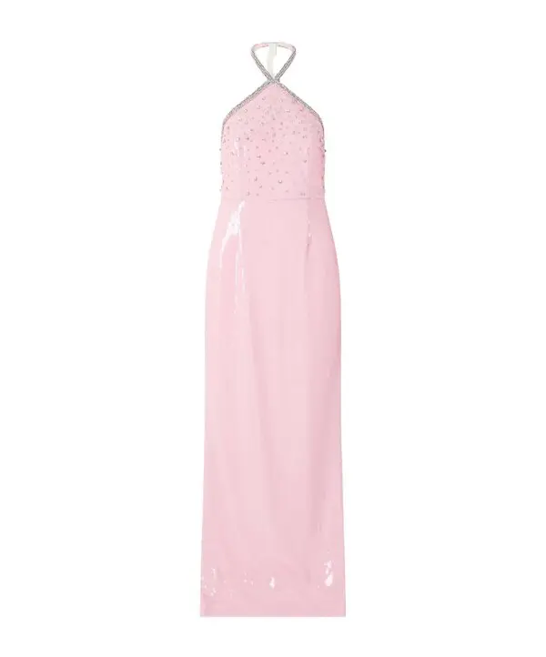Rebecca Vallance Embellished Chiffon Halterneck Gown