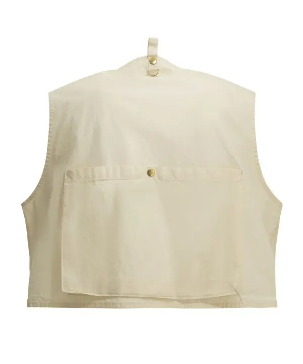 Kapital Cotton Poplin Fishing Vest Sleeveless Jacket - White