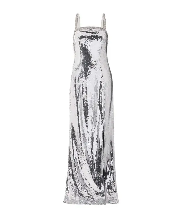 Rebecca Vallance Olympia Crystal-embellished Sequined Mesh Gown
