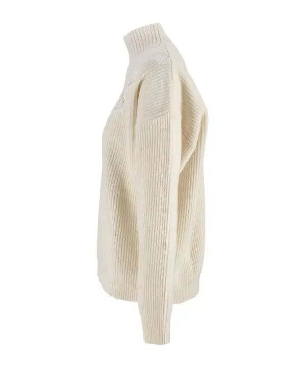 Ermanno Scervino Lace-trim Ribbed-knit Sweater