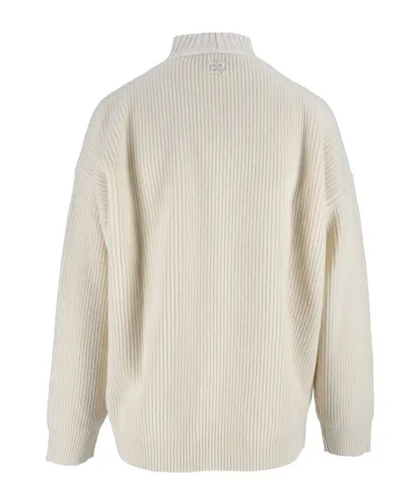 Ermanno Scervino Lace-trim Ribbed-knit Sweater