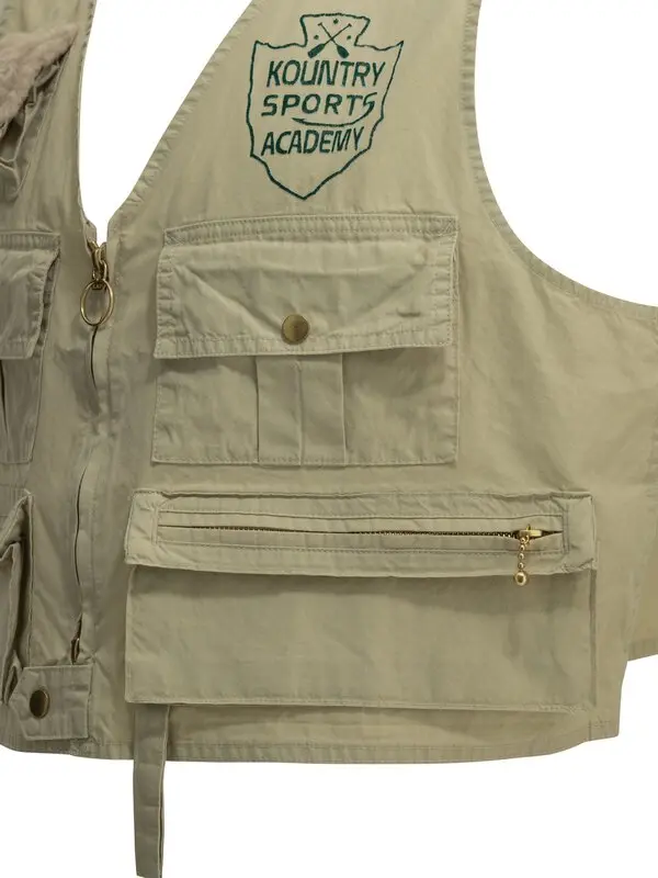 Kapital Fishing Vest' Sleeveless Jacket - Beige