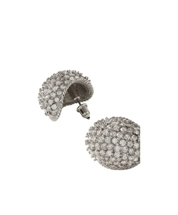 JENNIFER BEHR Tinsel Rhodium-plated Crystal Earrings