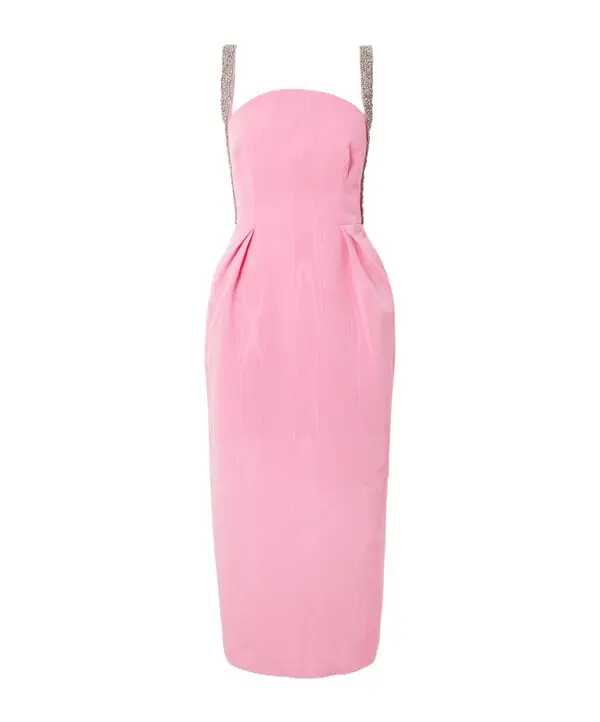 Rebecca Vallance Pleated Taffeta Midi Dress