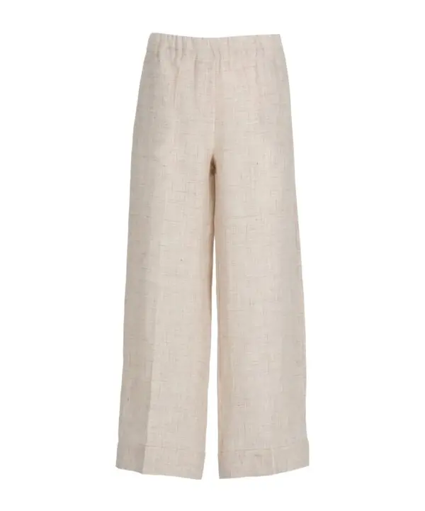 D.exterior Elastic-waist Wide-leg Pants