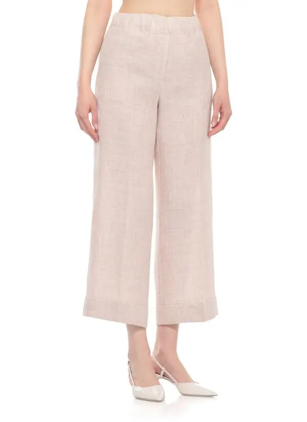 D.exterior Elastic-waist Wide-leg Pants