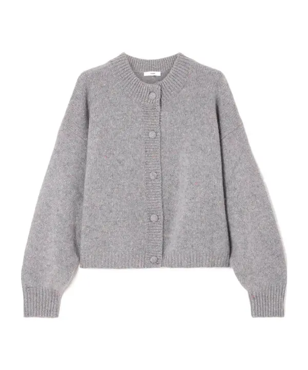 FRAME Cropped Knit Cardigan - Gray
