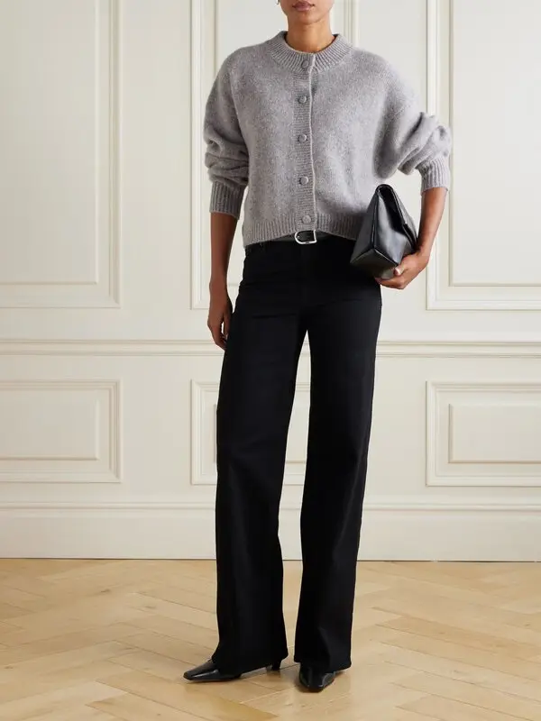 FRAME Cropped Knit Cardigan