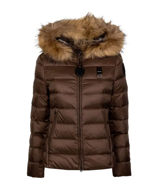BLAUER. Faux-fur Trim Quilted Jacket - Brown