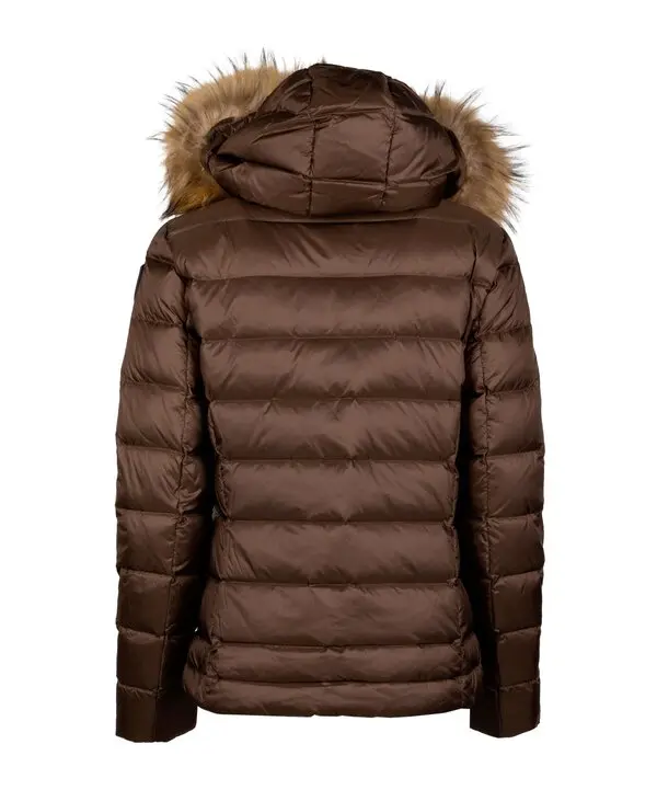 BLAUER. Faux-fur Trim Quilted Jacket - Brown