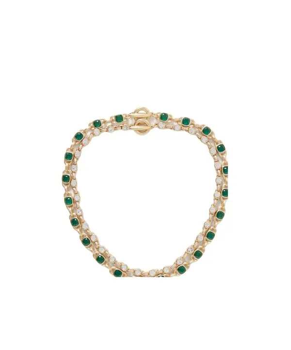 Assouline The Jeweled Link Set Of Two Gold-tone Crystal Necklaces - Yellow