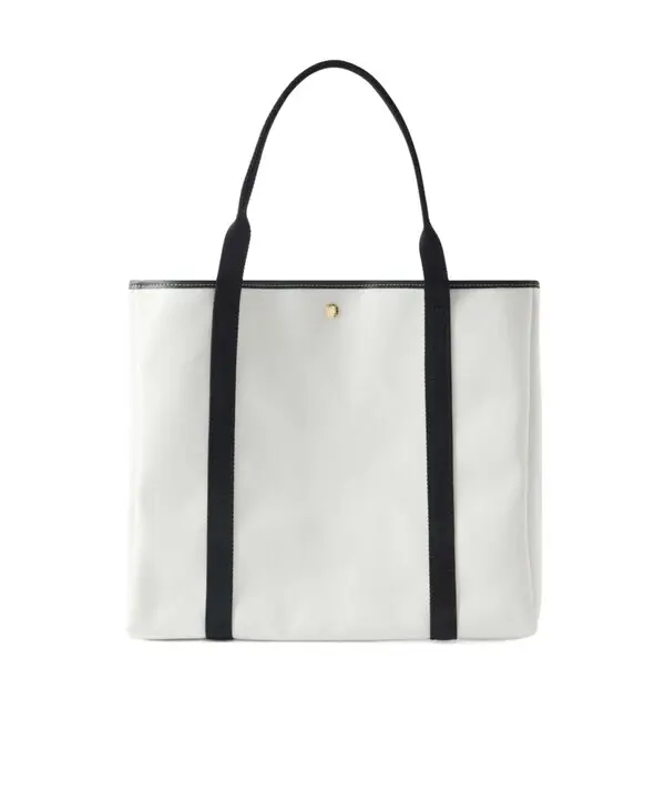 Rue De Verneuil Leather-trimmed Twill Tote