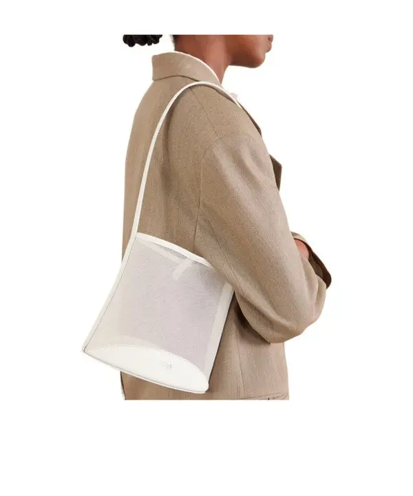 NEOUS Leather-trimmed Mesh Bucket Shoulder Bag
