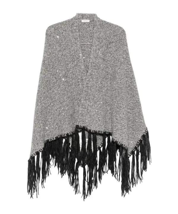 Peserico Sequin Fringe Cape