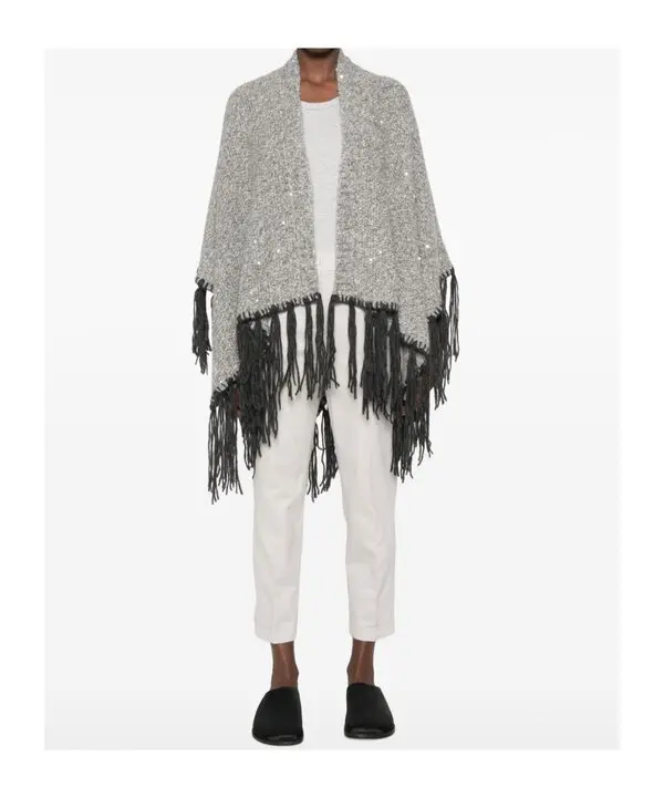 Peserico Sequin Fringe Cape