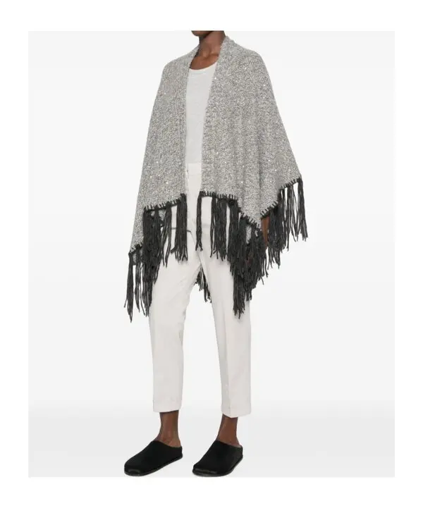 Peserico Sequin Fringe Cape