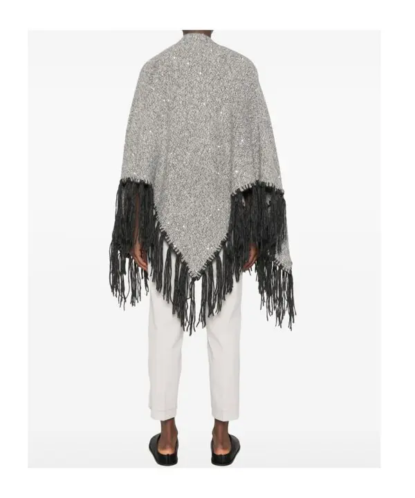 Peserico Sequin Fringe Cape