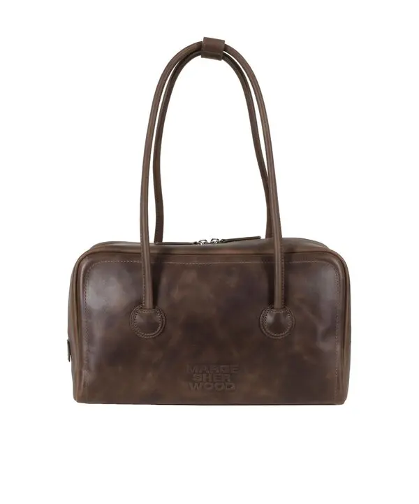 MARGESHERWOOD Double Handle Handbag - Washedbrownpullup