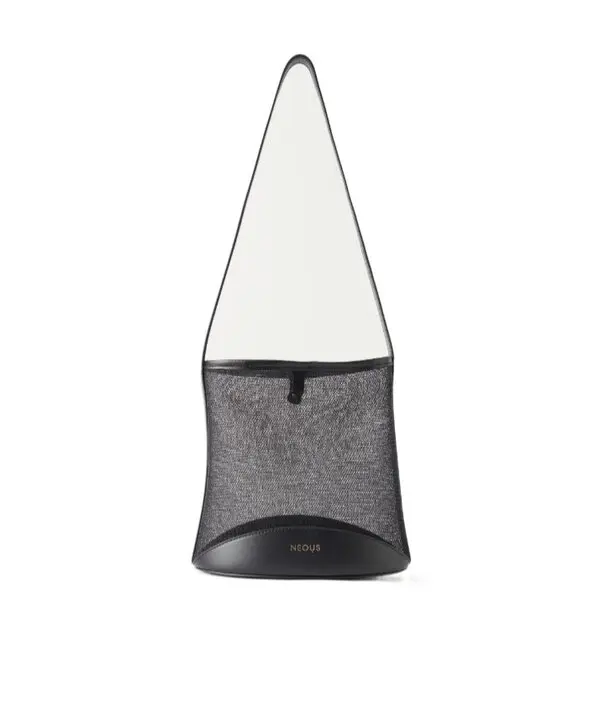 NEOUS Leather-trimmed Mesh Bucket Shoulder Bag