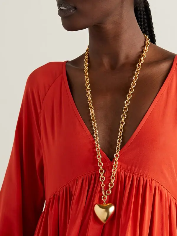 Assouline Gold-toned Heart Pendant Necklace