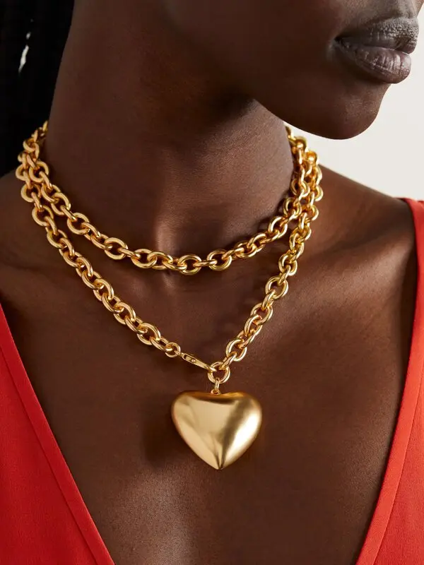 Assouline Gold-toned Heart Pendant Necklace