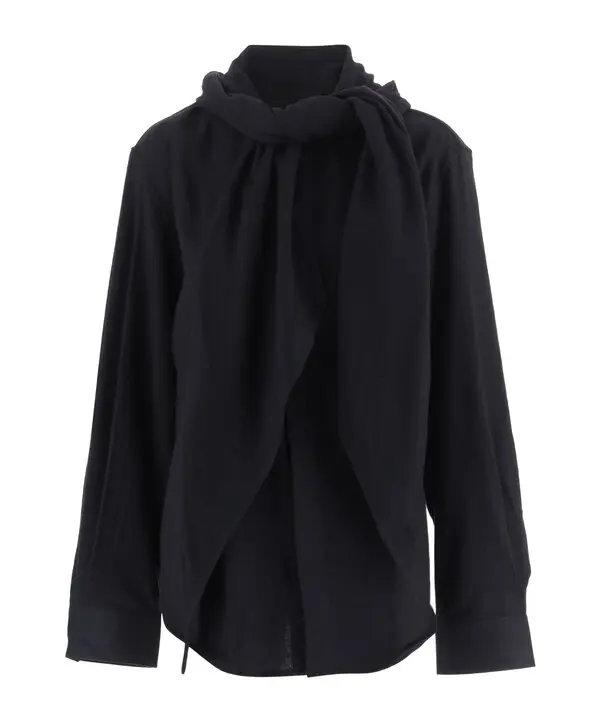 ALAINPAUL Draped Scarf Detail Shirt