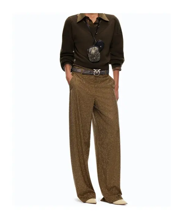 Pinko Rhinestone-embellished Tailored Trousers