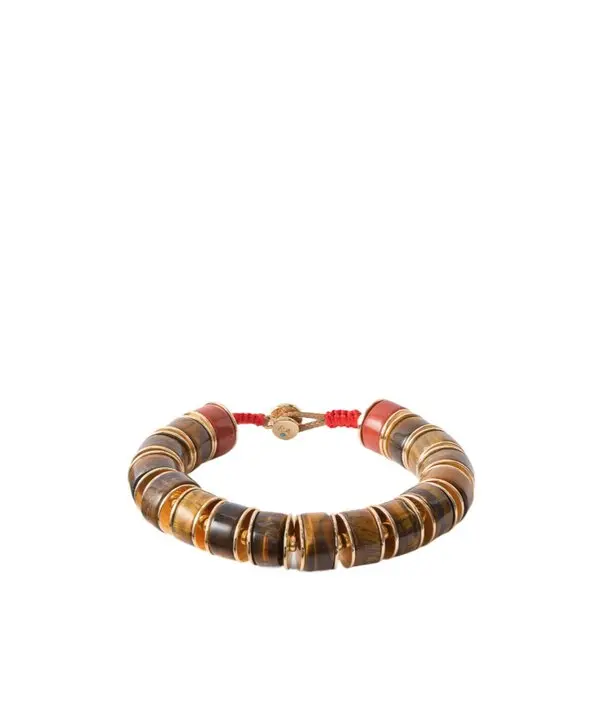 Assouline Gold-tone And Tiger's Eye Beaded Bracelet