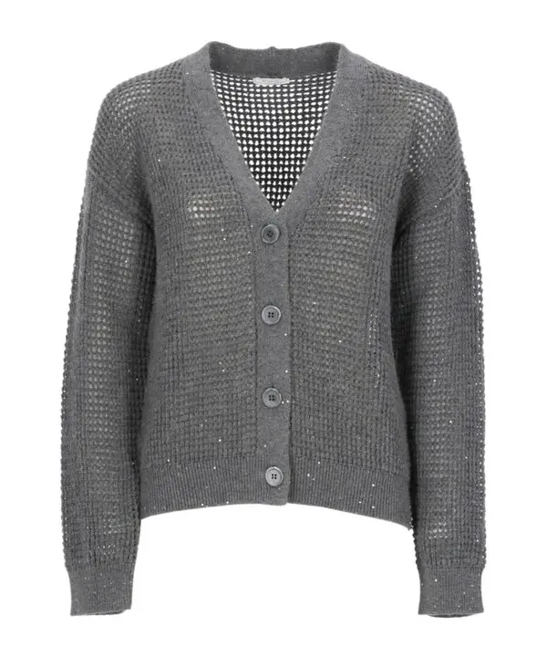 Peserico Perforated Sequined Cardigan