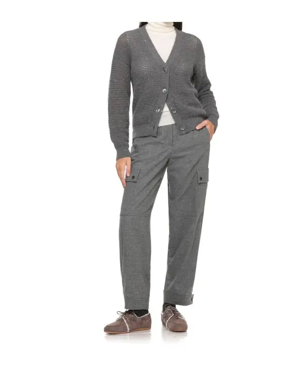 Peserico Perforated Sequined Cardigan