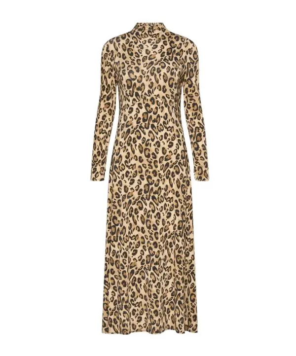 Marella Leopard-print Long-sleeve Dress