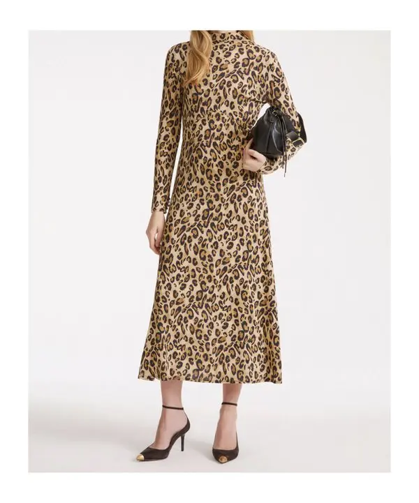 Marella Leopard-print Long-sleeve Dress
