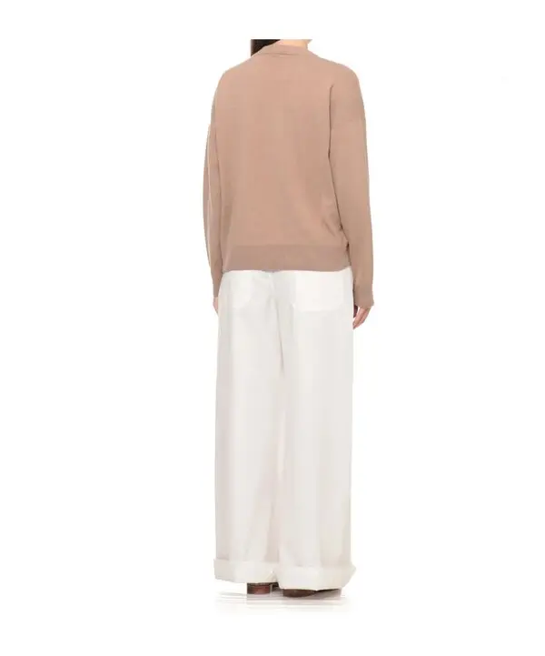 Peserico Beaded Diamond Ribbed Jumper - Brown