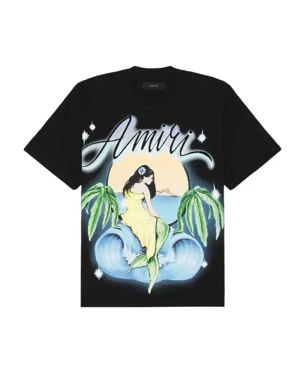 Amiri Illustration-print Cotton T-shirt - Black