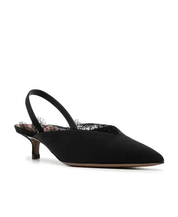 NEOUS Sling-back Suede Mules - Black