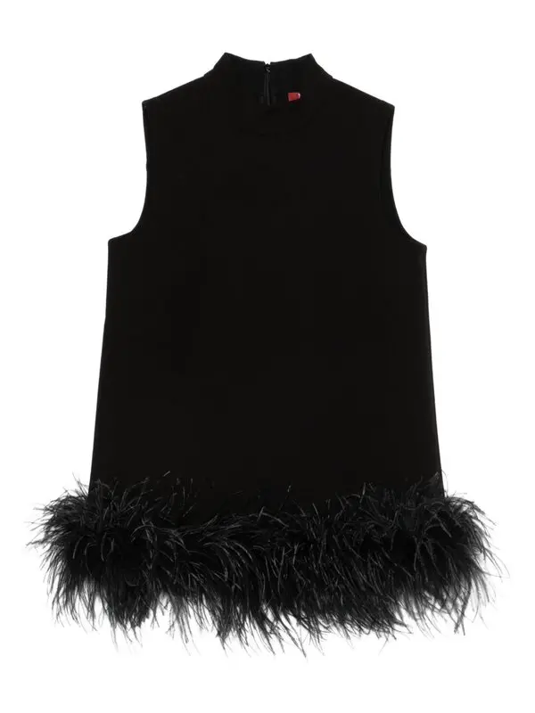 Max Mara Feather-trim Sleeveless Top