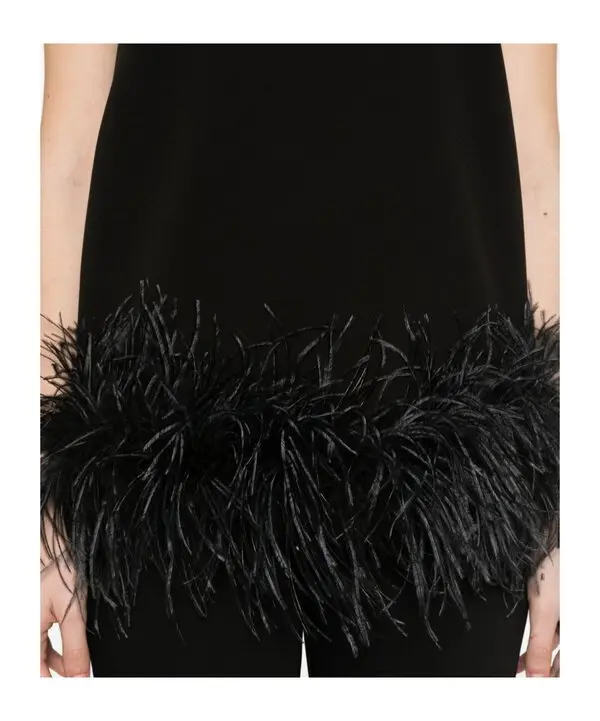 Max Mara Feather-trim Sleeveless Top