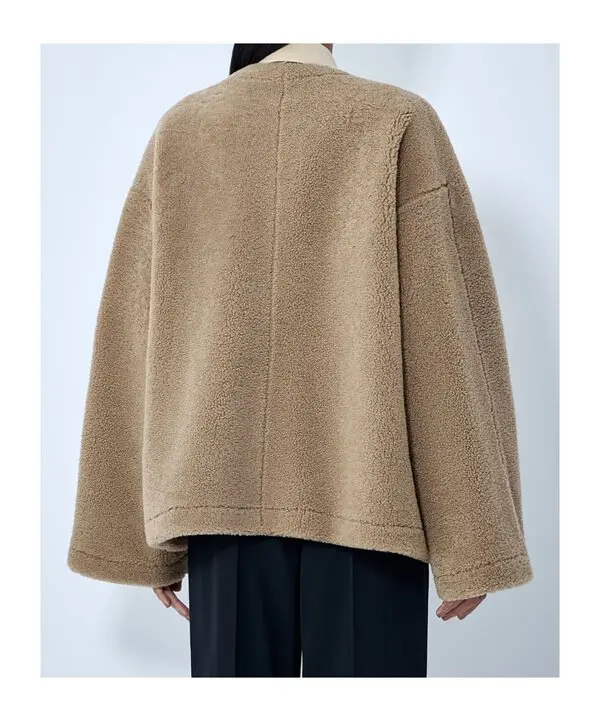 THE ROW Valorin Collarless Jacket - Beige